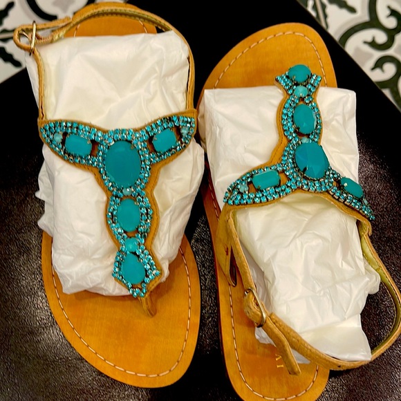 Ivanka Trump | Shoes | Ivanka Trump Sandals With Beautiful Turquoise ...